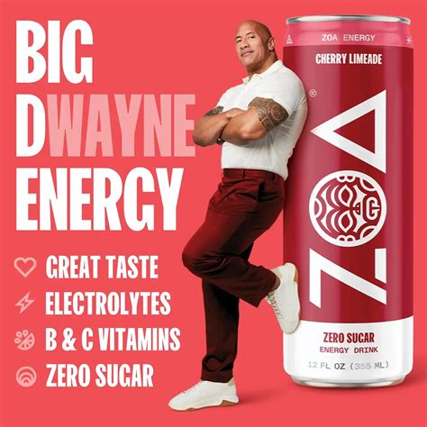 Zero Sugar Energy Drink Cherry Limeade Zoa Energy
