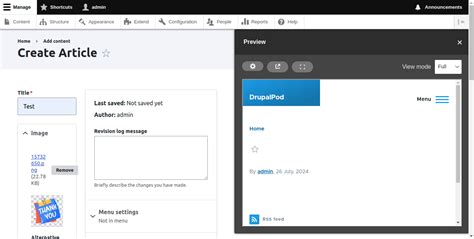Preview Only Works When Editing Content Not Creating Drupal Org
