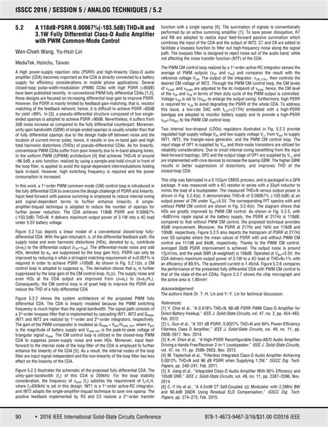Pdf A 118db Psrr 000067 1035db Thdn And 31w Fully Differential