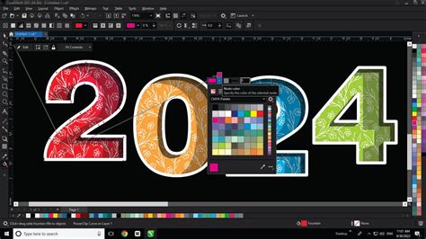 3d Happy New Year Festive Celebrate 2024 Party Coreldraw Tutorial