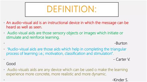 Audio Visual Aids Classification Selection Use And Production Pptx