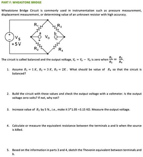 Solved Part F Wheatstone Bridge The Wheatstone Bridge Circuit Is Commonly Used In