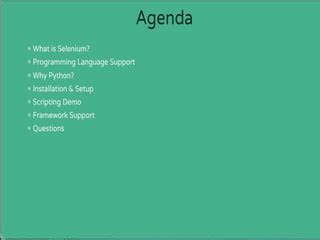 Introduction To Selenium Python By Kishore PPT