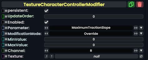 component texturecharactercontrollermodifier resonite wiki