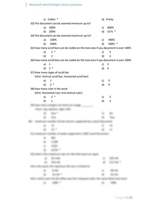 SOLUTION Microsoft Word Multiple Choice Questions And Answers Studypool