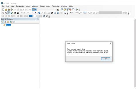 Help Error Opening Feature Class Rgis