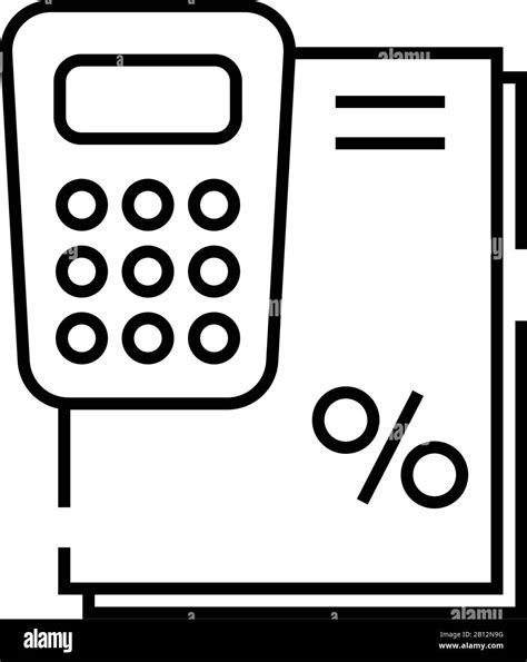 Calculation Sheets Line Icon Concept Sign Outline Vector Illustration