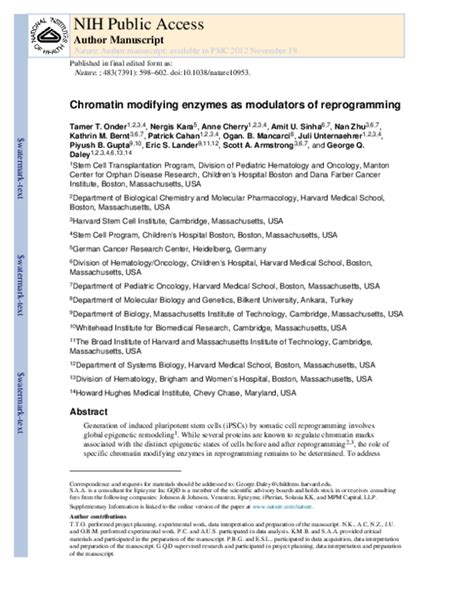 Pdf Chromatin Modifying Enzymes As Modulators Of Reprogramming Juli