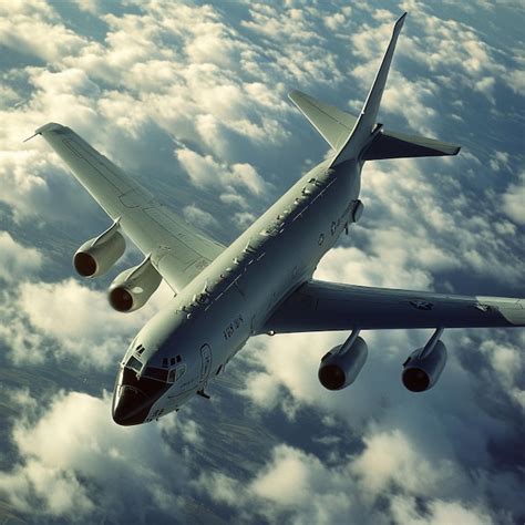 A Military Reconnaissance Plane In Flight With Sensors And Cameras