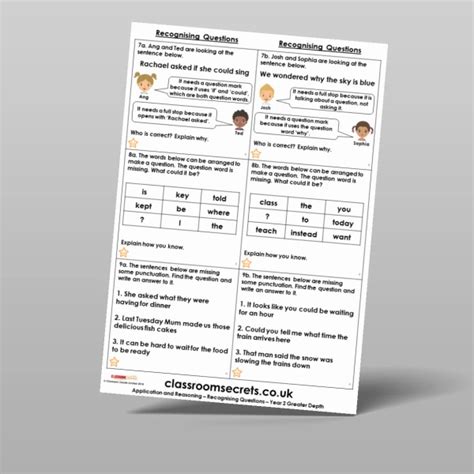 Year 2 Recognising Questions Application And Reasoning Resource Classroom Secrets