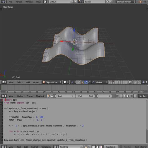 Animation How To Change A Mesh Given By Mathematical Function With Time I E How To Include