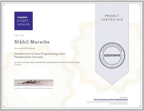Nikhil Marathe On Linkedin Java Programming Coursera Learning