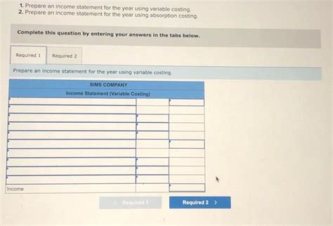 Solved 1 Prepare An Income Statement For The Year Using