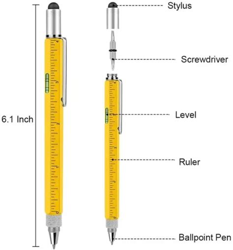 Multi Tool Pen With Custom Logo Color Engineering Ruler Pen Inch Scale
