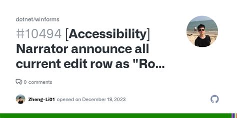 Accessibility Narrator Announce All Current Edit Row As Row 1 For Datagrridview Control