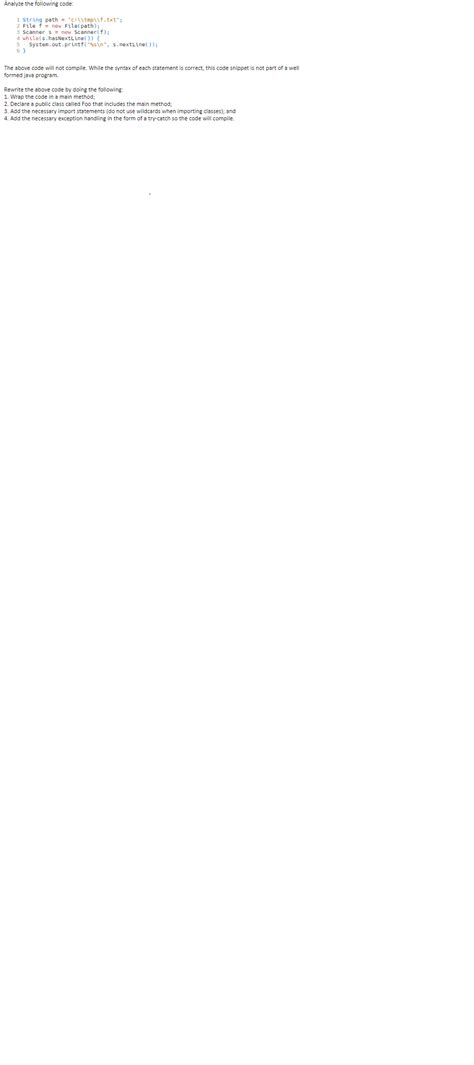 Solved Analyze The Following Code 1 String Path C