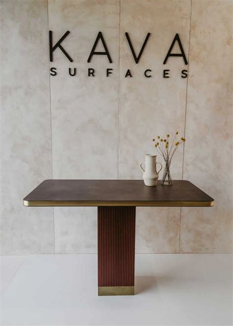 Bronze Table Top With Brass Edging Kava Surfaces Eco Friendly Sustainable Surfaces