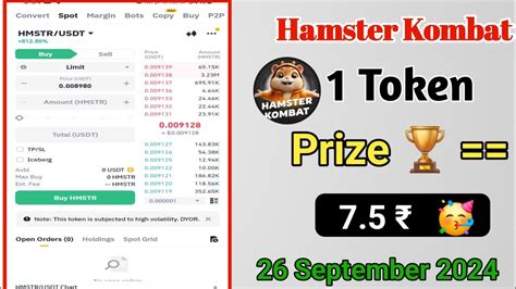 Hamster Kombat 1 Token Prize 7 5 ₹ Withdraw How To Withdrawal Token In Binance Hamster