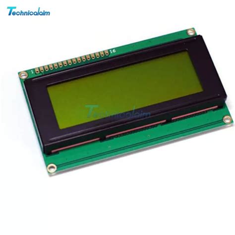 2004 modulo display lcd giallo 20x4 caratteri 5v per arduino con