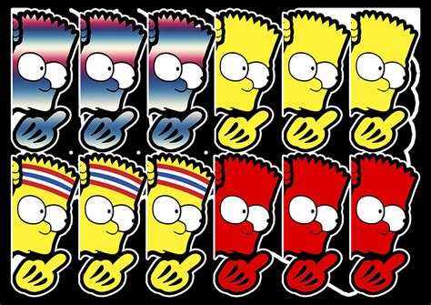 12pcs Sticker Pack Fu Bart Simpson Thailook Stickers Weatherproof