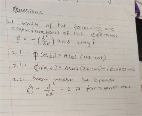 solved questions which of the following are eigen functions