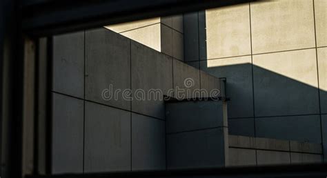 Rectangular Concrete Structures Form A Geometric Composition Casting Angular Stock Illustration