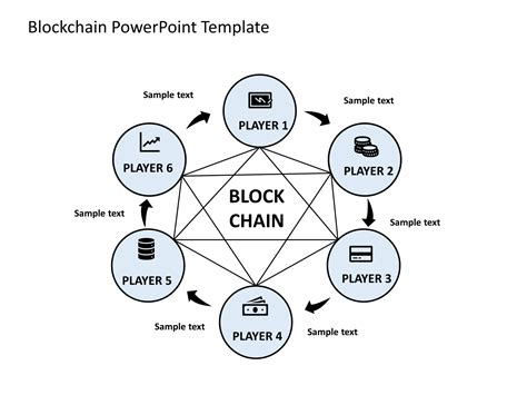 Blockchain Ecosystem Network In Light Blue Circles Powerpoint Template