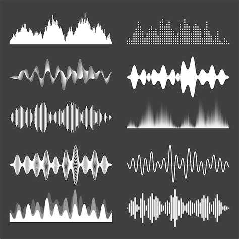 Premium Vector Sound Waves Collection Analog And Digital Audio Signal