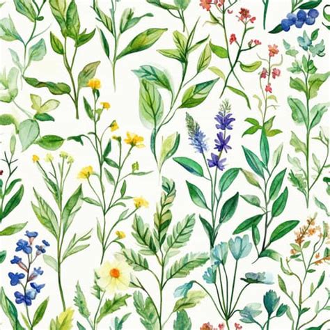 Medicinal Herbs Backgrounds Watercolor Digital Papers Bundle Tpt