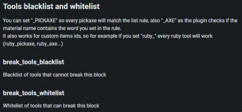 Break Tools Blacklist Does Not Work With Partial Custom Item Name Issue PluginBugs