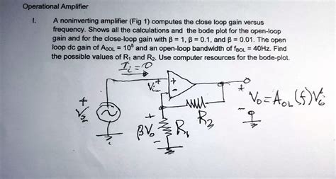 Solved A Non Inverting Amplifier Fig 1 Computes The Closed Loop Gain