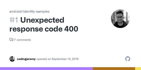 Unexpected Response Code 400 · Issue 1 · Androididentity Samples · Github