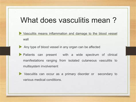 Approach To A Patient With Vasculitis Pptx