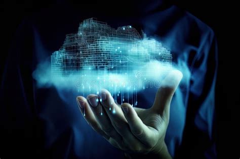 Hand Holding A Cloud Cloud Computing Concept Stock Illustration