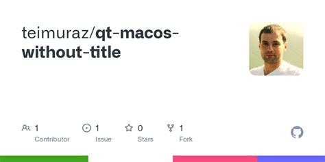 GitHub Teimuraz Qt Macos Without Title