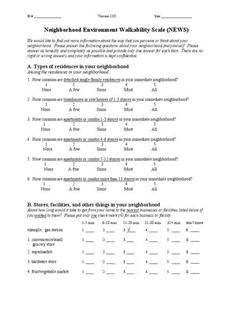 Neighborhood Environment Walkability Scale Pdf Pedestrian Crossing Sidewalk