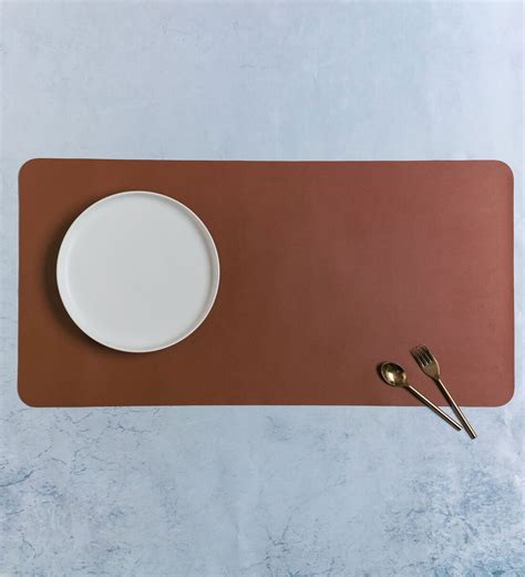 Buy Gunnar 32x16 Brown Leatherette Placemat Online Placemats Table Linen Kitchen And