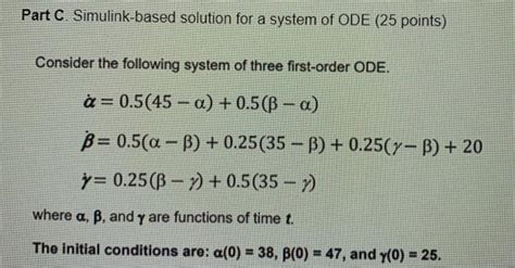 solved part c simulink based solution for a system of ode