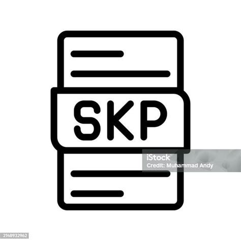 skp 파일 형식 아이콘입니다 문서 형식 유형 디자인 그래픽 아이콘 개요 디자인 스타일 벡터 일러스트 레이 션 0명에 대한 스톡