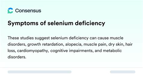 Symptoms Of Selenium Deficiency Consensus Academic Search Engine