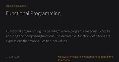 Functional Programming · Scholion