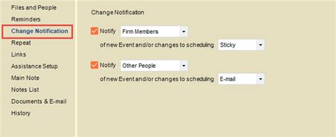 Setting Change Notifications
