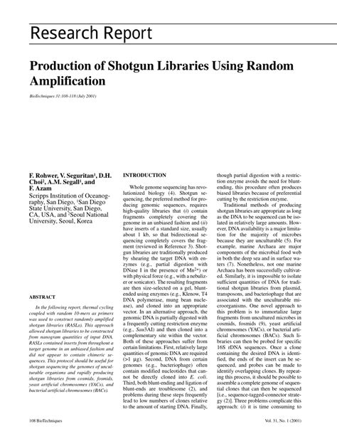 pdf production of shotgun libraries using random amplification