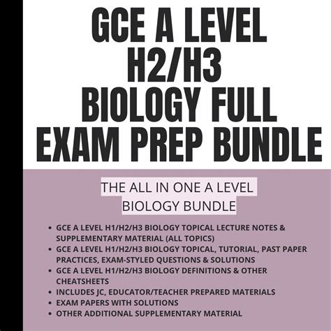 H2 Biology H3 Biology Gce A Level Chemistry Prelim Exam Papers
