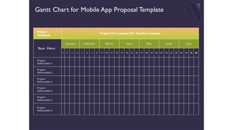 Mobile App Development Gantt Chart For Proposal Template Brochure Pdf