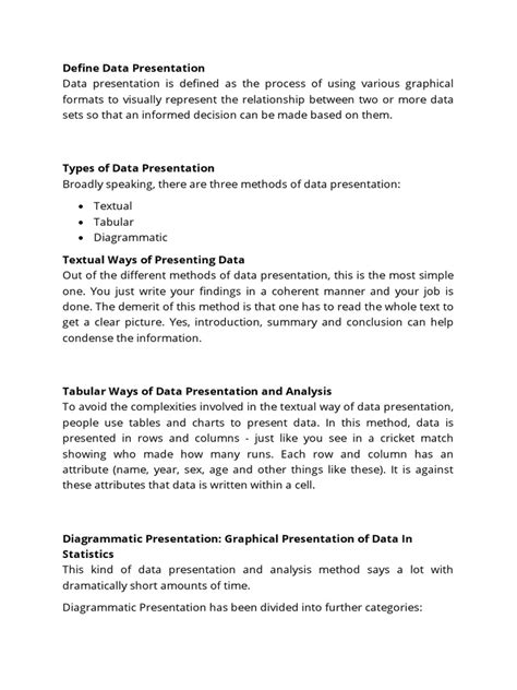 data presentation and analysis pdf data analysis analytics