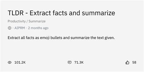Tldr Extract Facts And Summarize Prompt For Chatgpt Aiprm