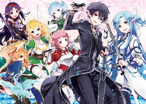 Asuna Kirito Sinon Leafa Silica And More Sword Art Online Drawn By Playback Danbooru