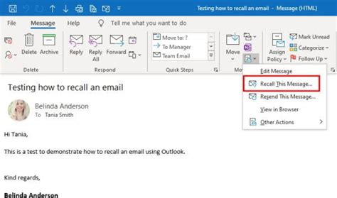 How To Recall Email In Outlook The Training Lady