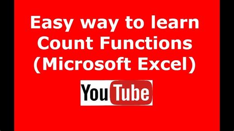 How To Use Count Functions In Microsoft Excel Easy Way To Learn Youtube